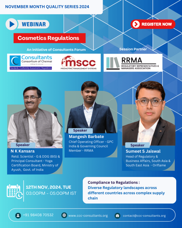 November Month Quality Series 2024 - Consultants Consortium of Chennai